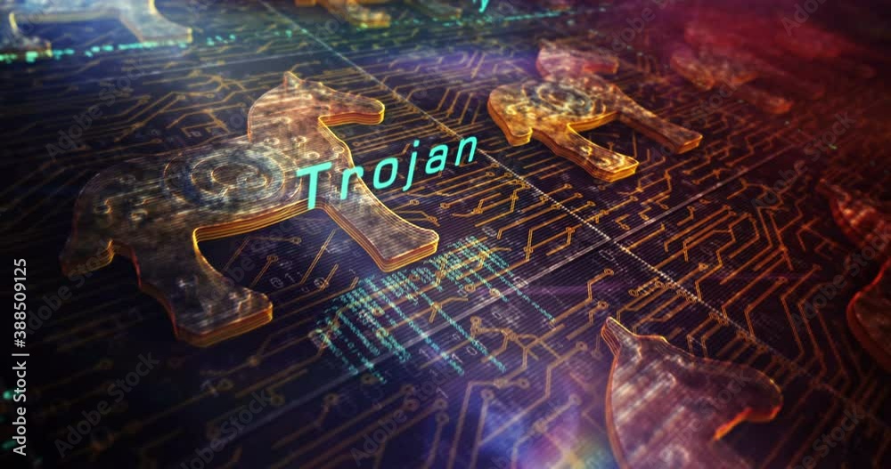 Trojan attack, computer virus, cyber security, malware, crime and ...
