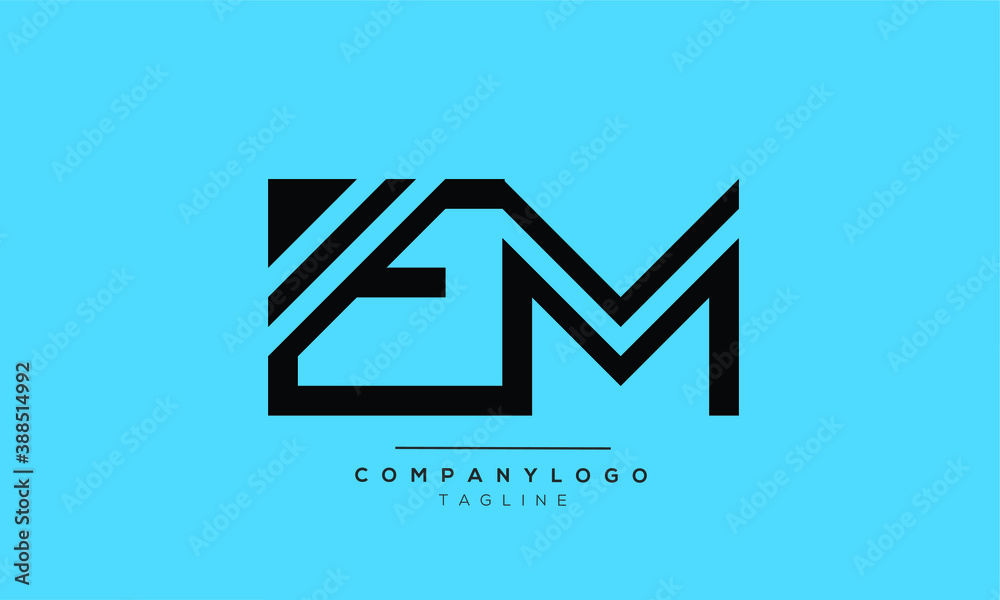 EM initials monogram letter text alphabet logo design Stock Vector ...
