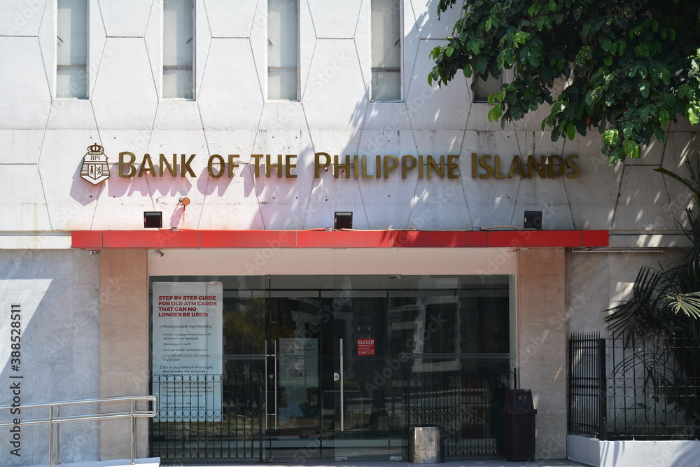 BPI (Bank of the Philippine Islands) facade at Intramuros in Manila ...