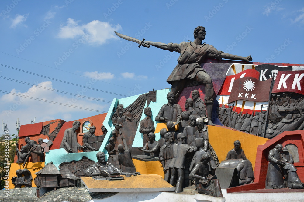 Andres Bonifacio shrine monument in Manila, Philippines Stock Photo ...