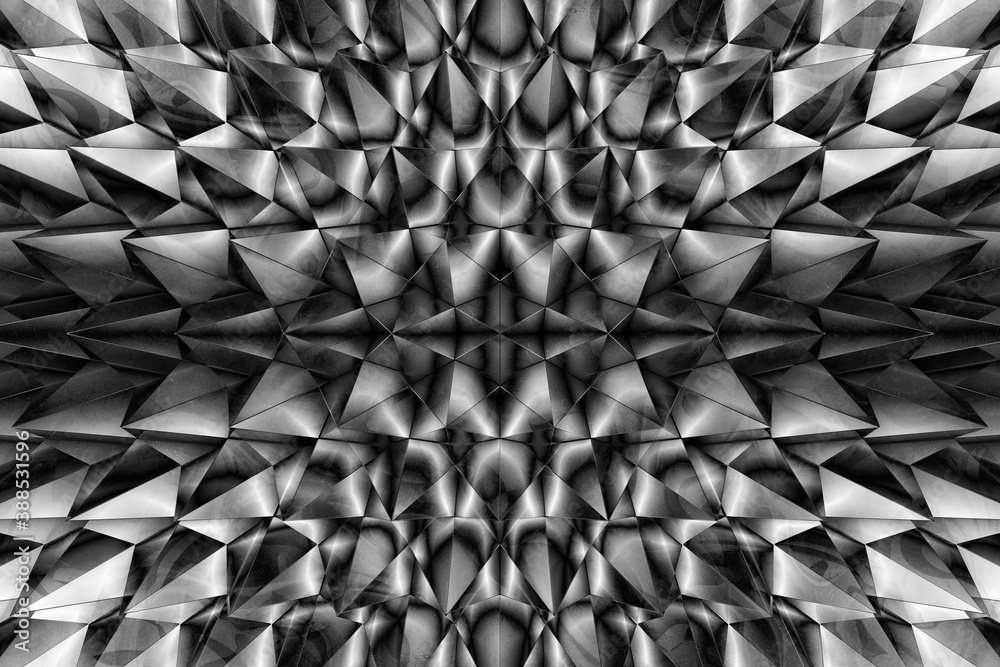 3D sharp corners. Background abstract minimalistic texture with many ...