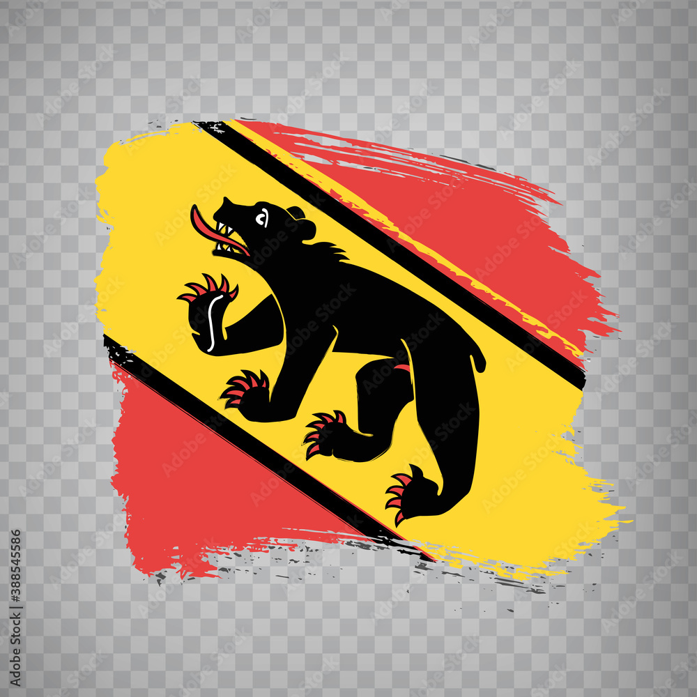 Flag of Bern brush strokes. Flag of Bern on transparent background for ...