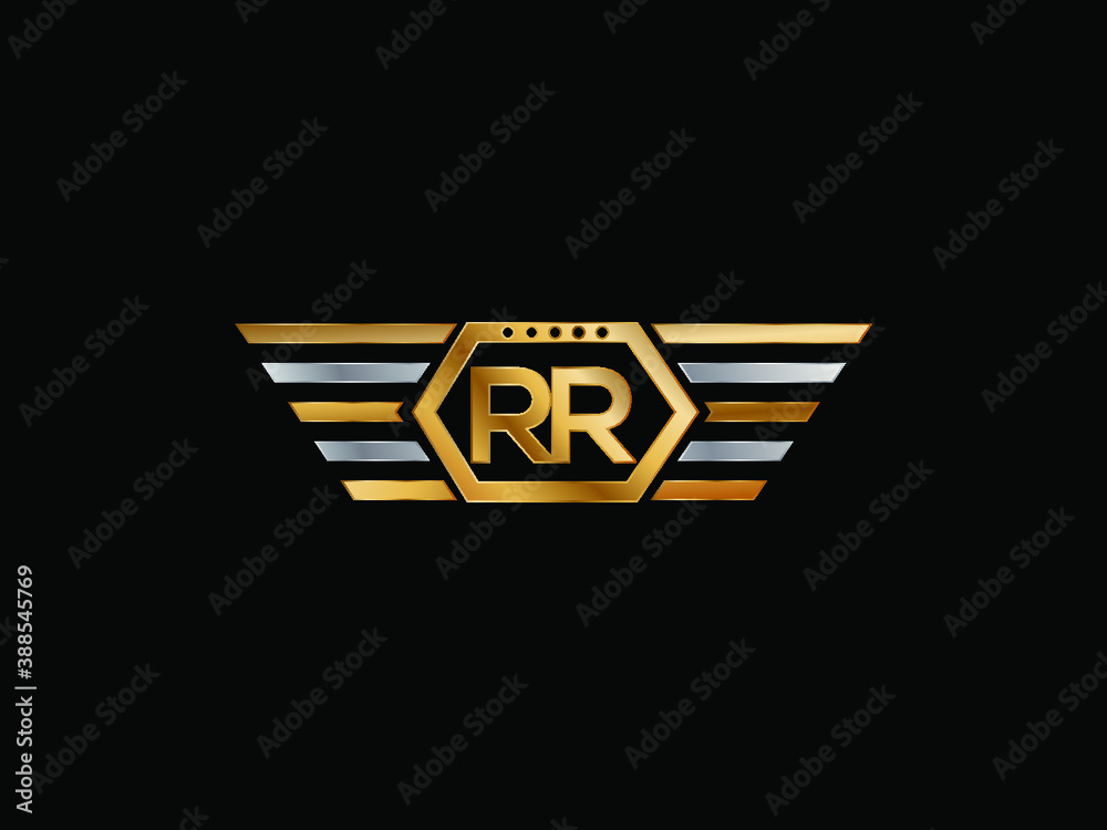 RR Letter Initial with Royal Template. elegant with wing logo vector ...