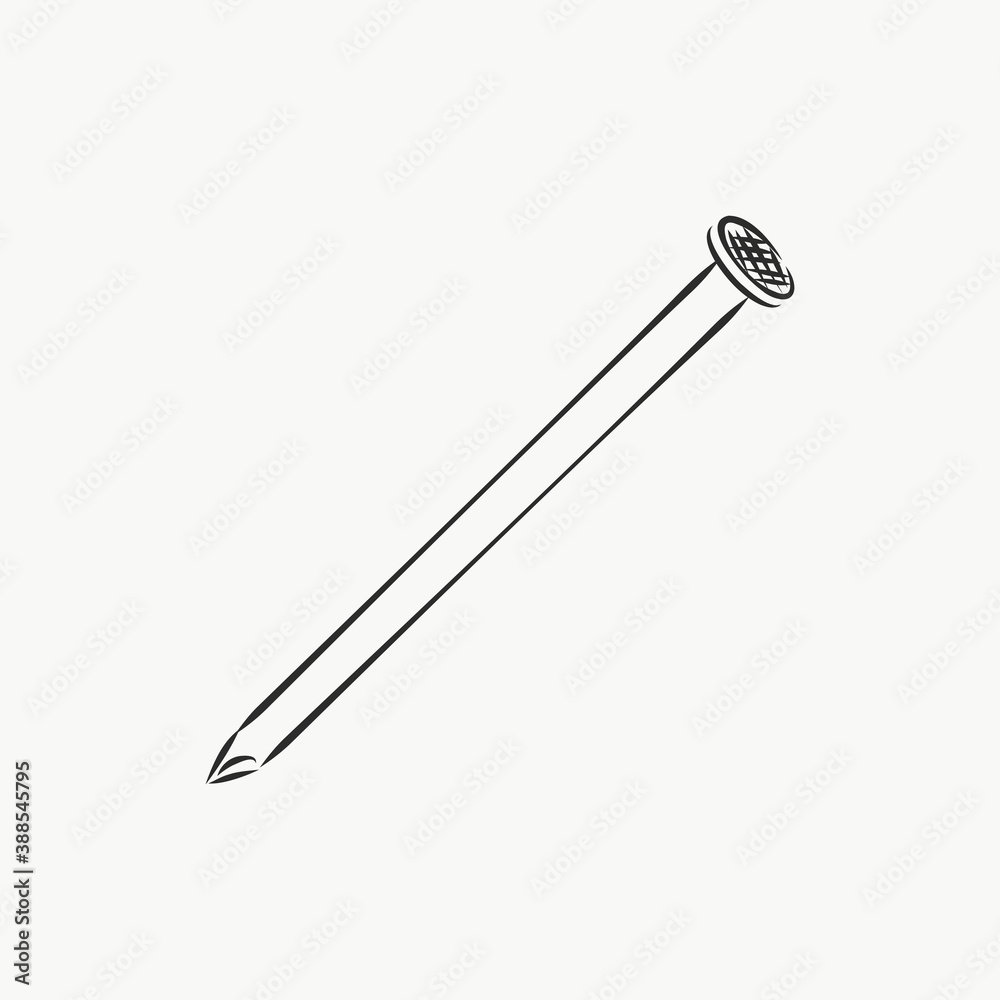 Hand drawn nail heads vector sketch. Doodle drawing. Vector sketch ...