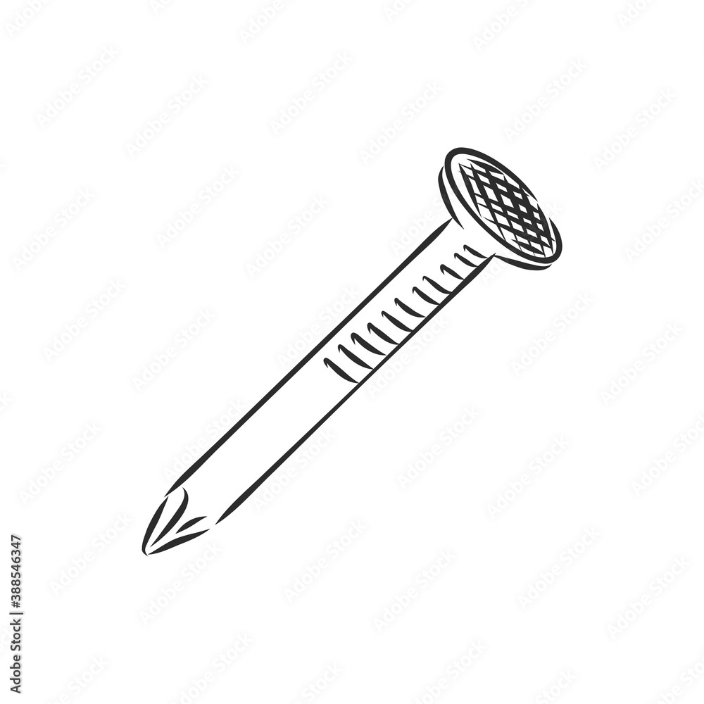 Hand drawn nail heads vector sketch. Doodle drawing. Vector sketch ...