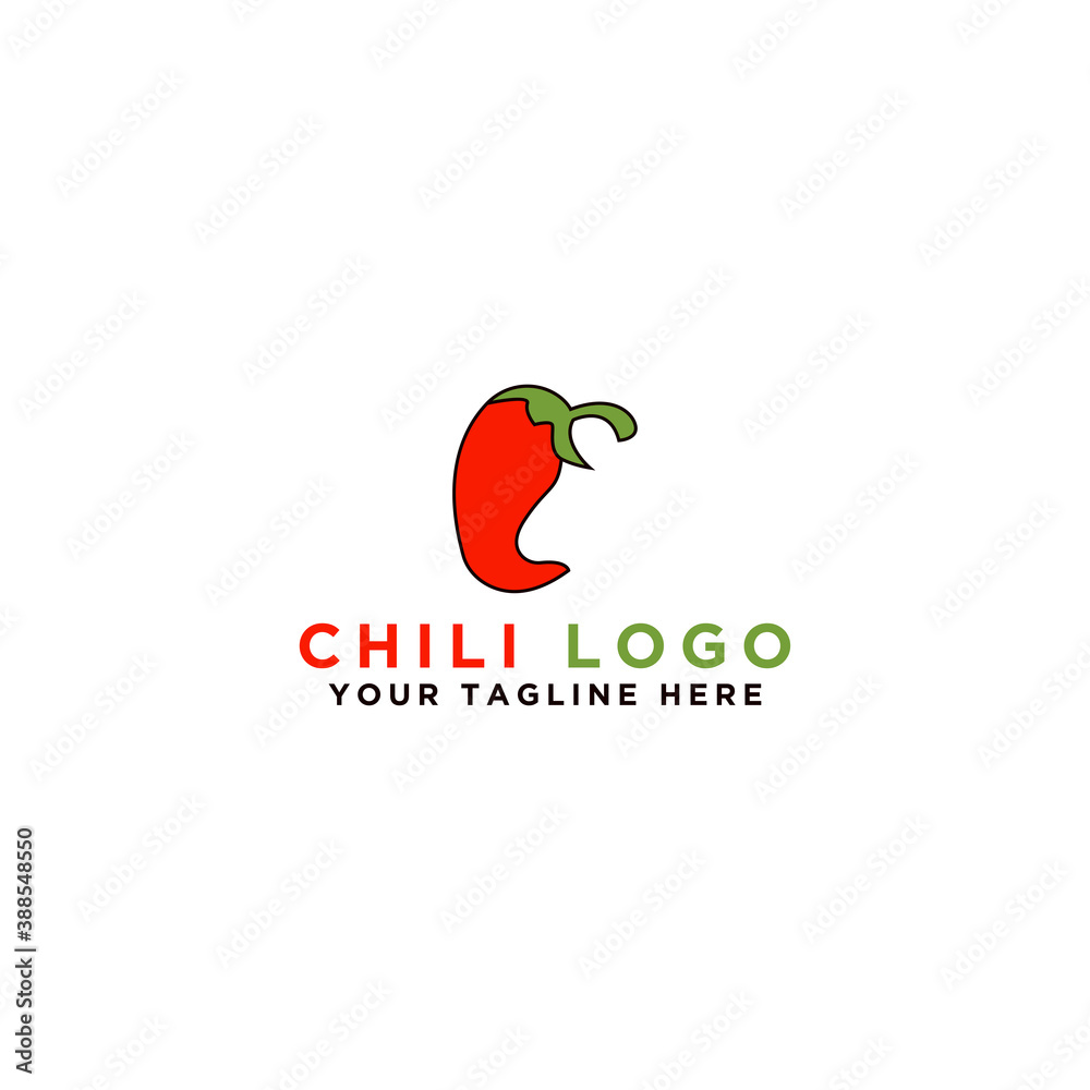 Chili logo design. Isolated vegetables. Vector illustration. Stock ...