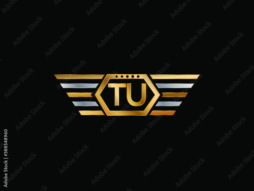 TU Letter Initial with Royal Template. elegant with wing logo vector ...