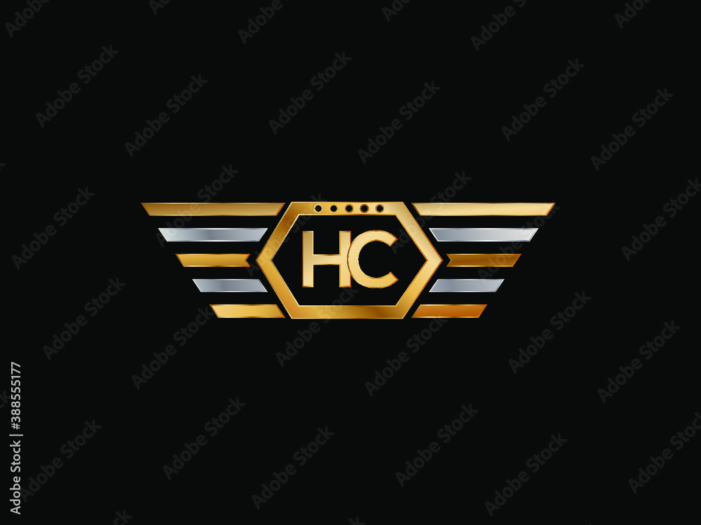 HC Letter Initial with Royal Template. elegant with wing logo vector ...
