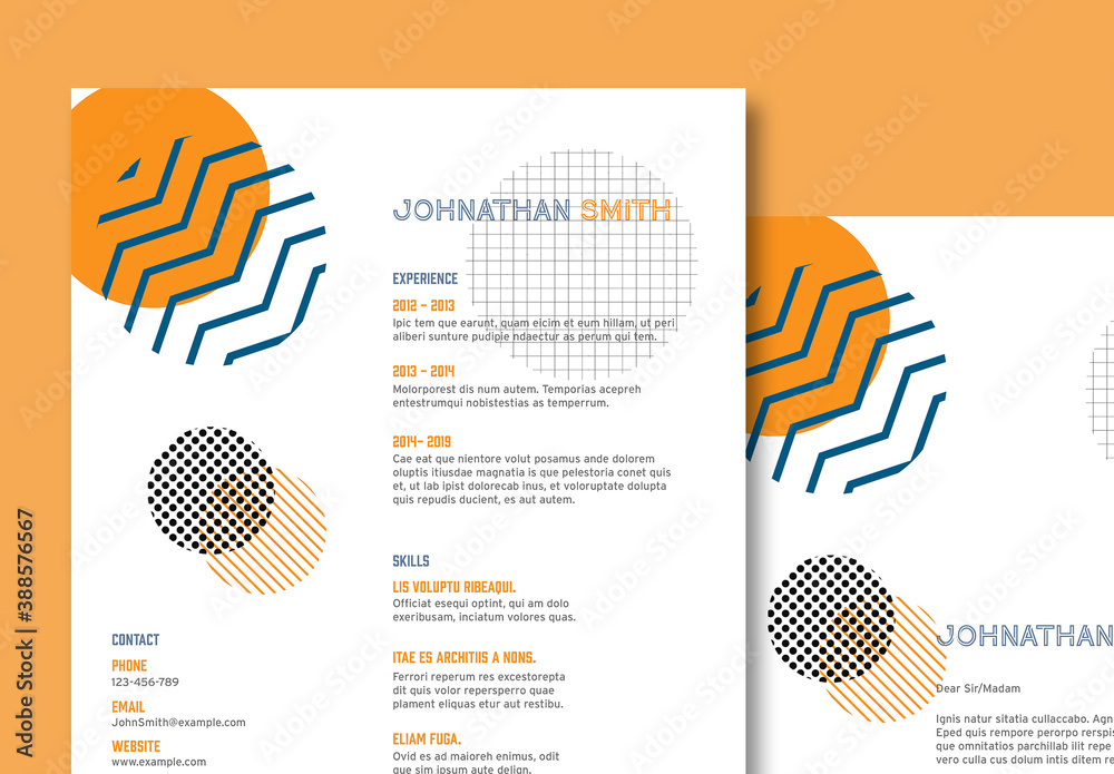 Smart Resume Set Stock Template | Adobe Stock