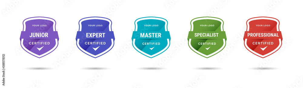Certified badge logo design for company training badge. Certificates to ...