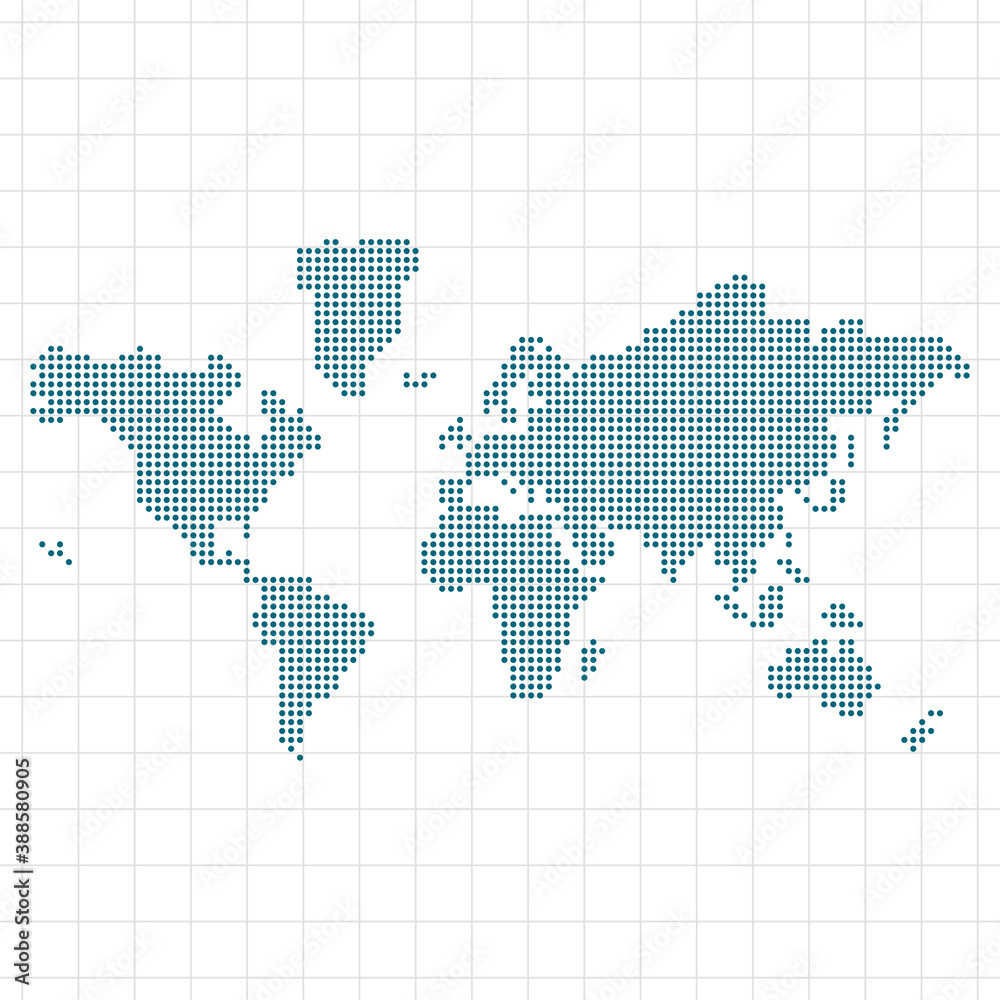 World map vector, isolated on white background. Flat Earth, gray map ...