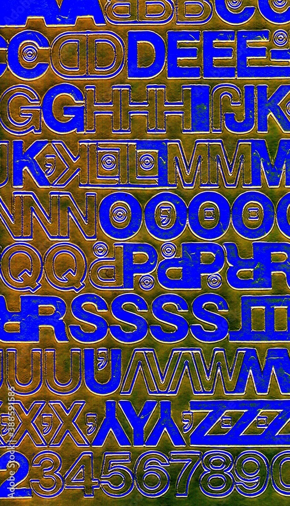 Relief colour letters Stock Illustration | Adobe Stock