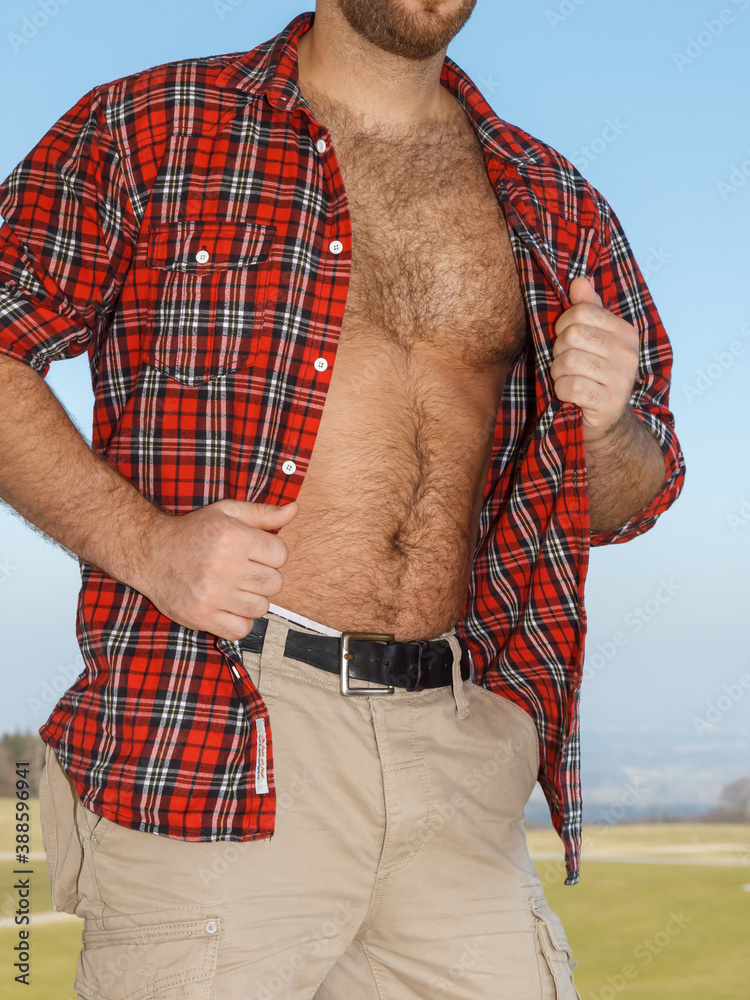 very hairy male body Stock Photo | Adobe Stock