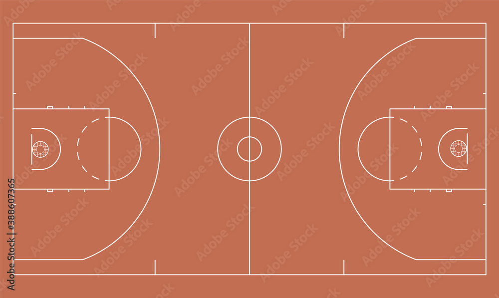 Vektor Basketball Spielfeld Übersichtsplan Stock Vector | Adobe Stock