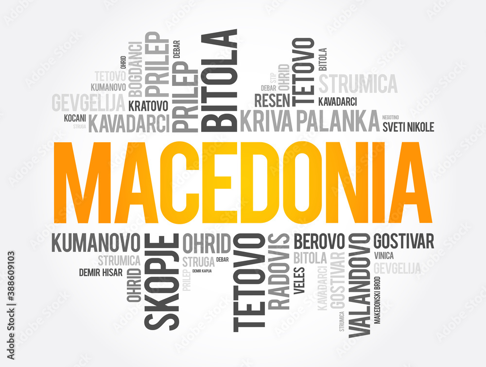 List of cities and towns in the Republic of Macedonia, word cloud ...