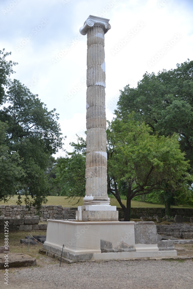 Ionic columns at the ancient site of Olympia, home of the first Olympic ...
