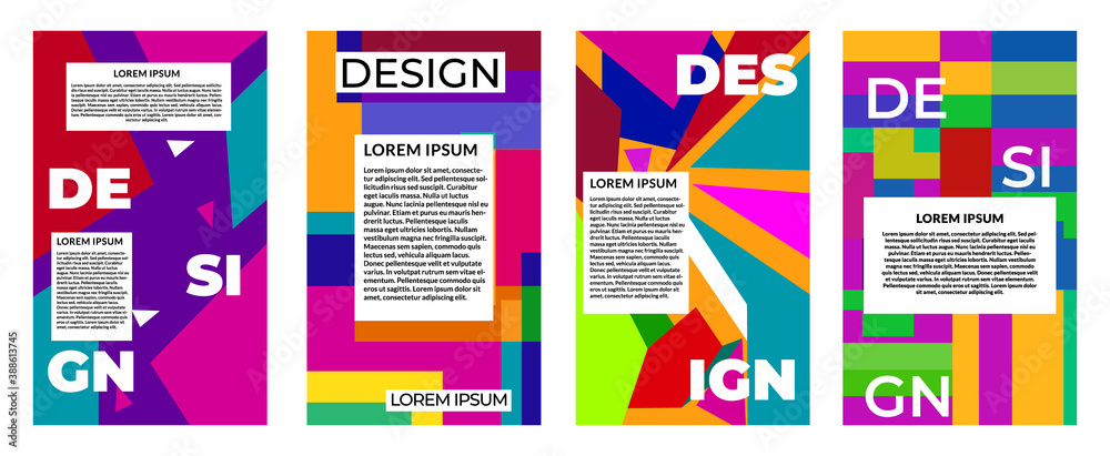 Cover and Poster Design Template for Magazine. Trendy Abstract Colorful ...