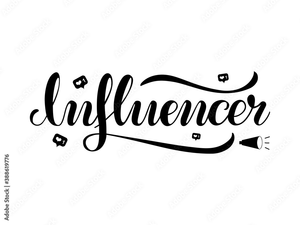 Vector illustration of influencer brush lettering for banner, flyer ...