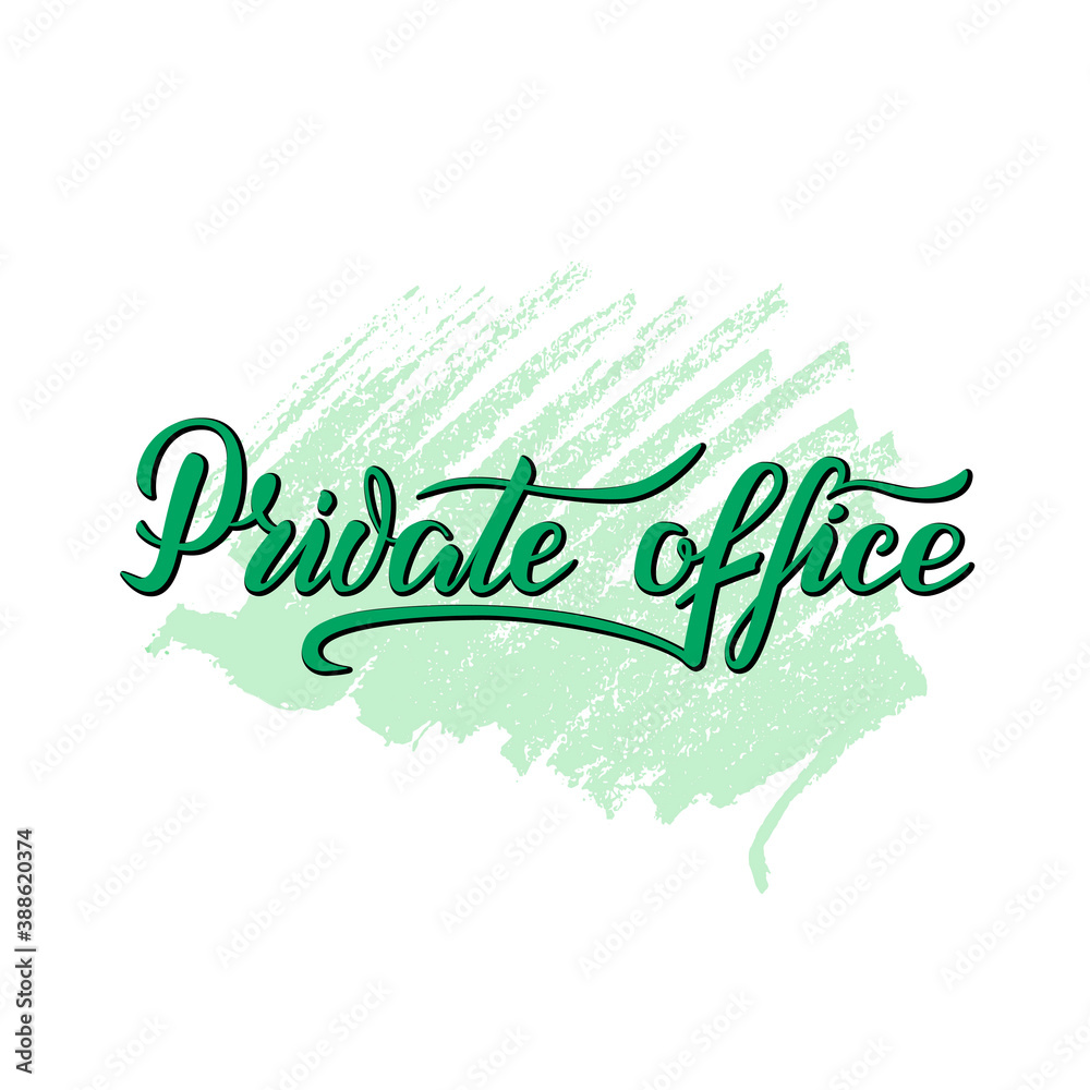 Vector illustration of private office lettering for banner, leaflet ... Vector illustration of private office lettering for banner, leaflet ...