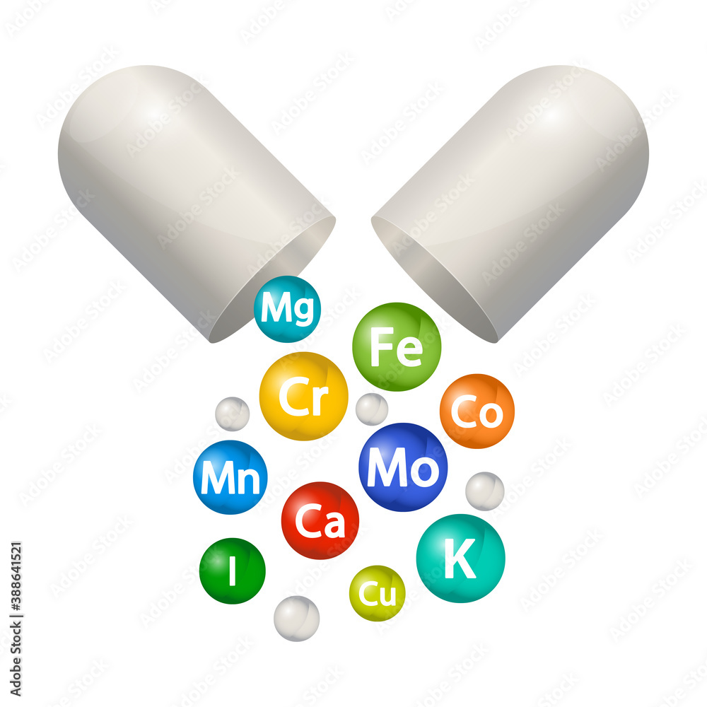 Capsule pill vector mineral supplement set. 3d bubbles multivitamin ...