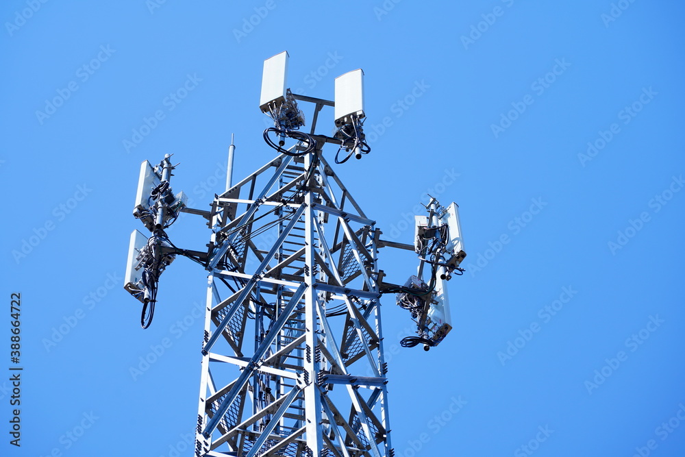 Telecommunication tower of 4G and 5G cellular. Macro Base Station. 5G ...