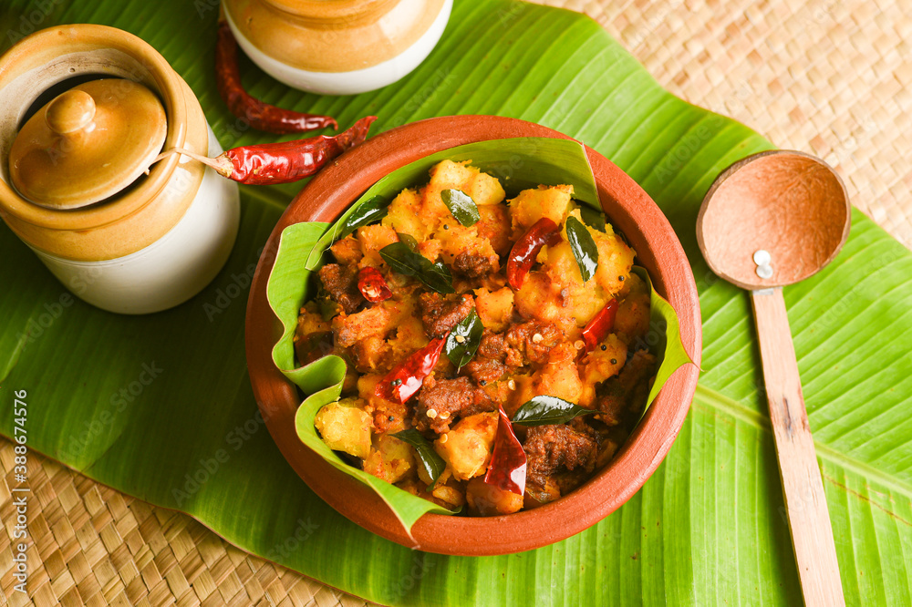 Kappa Biryani Cooked tapioca and spicy meat curry , Cassava root ...