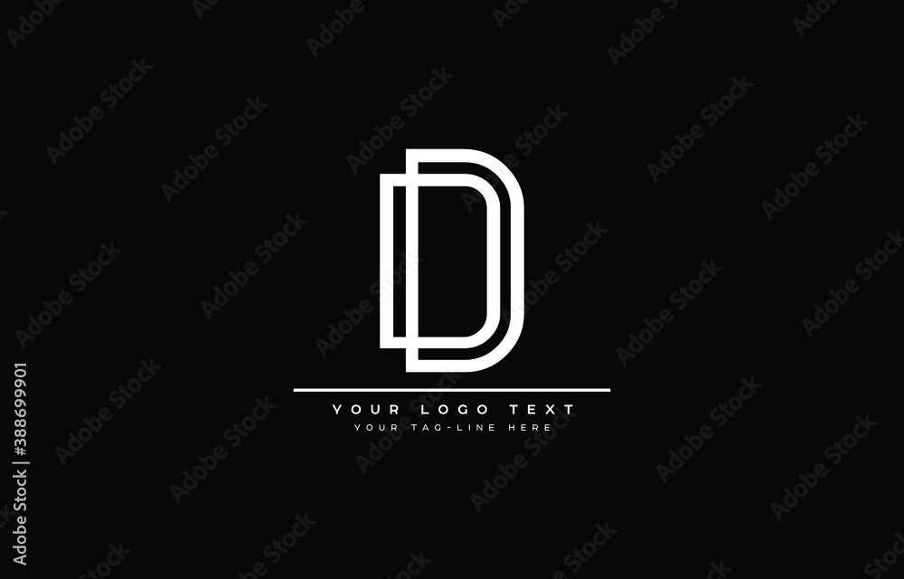 D DD logo design concept with background. Initial based creative minimal monogram icon letter ...