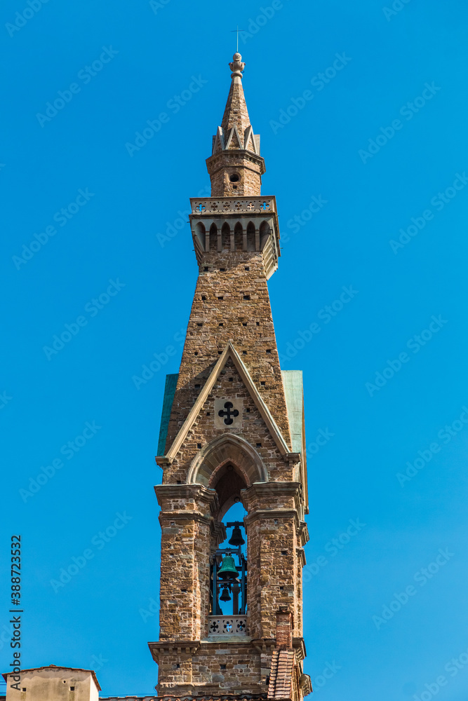 Great close-up view of the slender bell tower of the Basilica di Santa ...