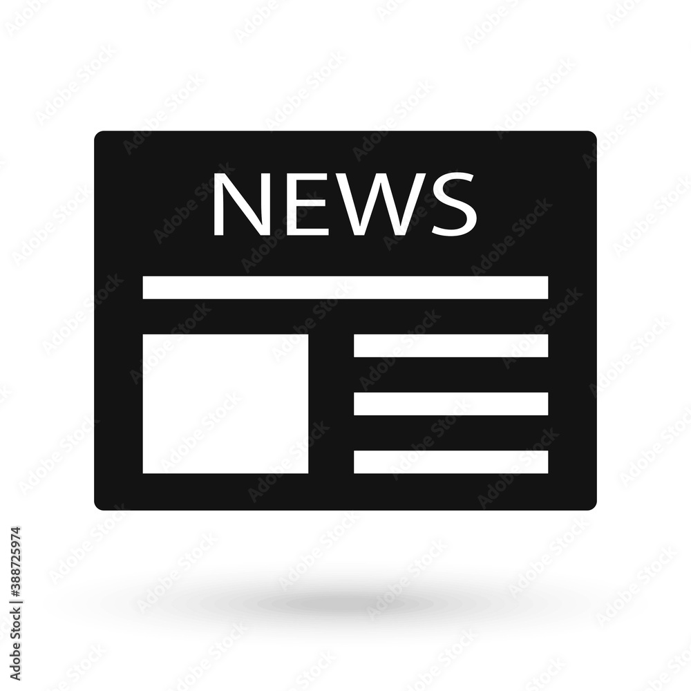 Newspaper breaking news line art icon for apps and websites. Symbol ...