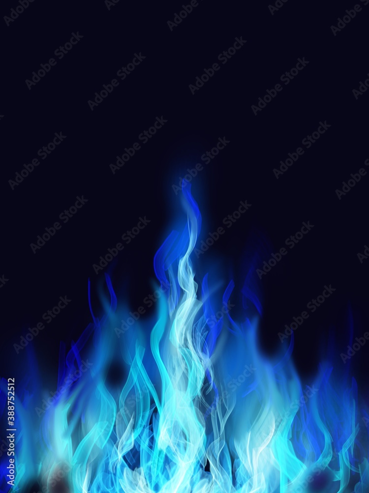 Beautiful blue fire flames background Stock Illustration | Adobe Stock