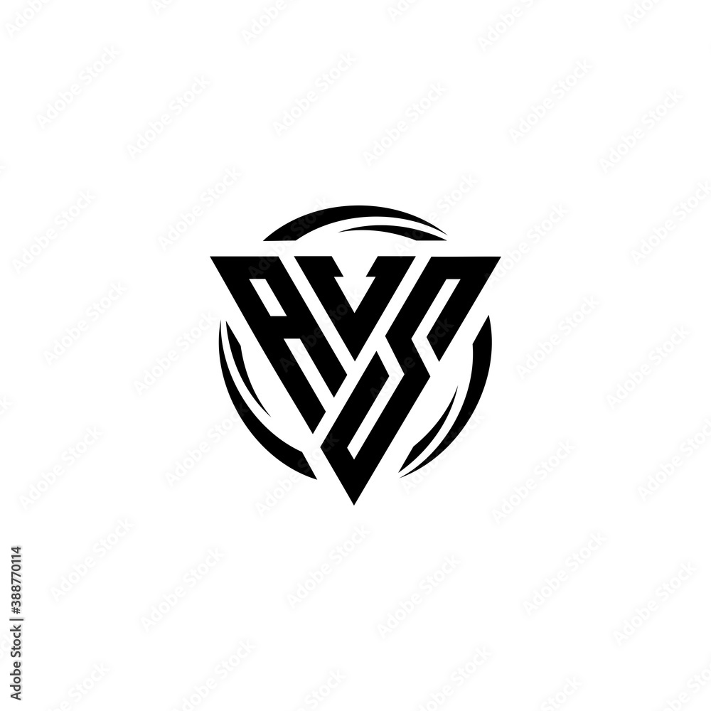 Initial letter AVS triangle monogram clean modern simple logo Stock ...
