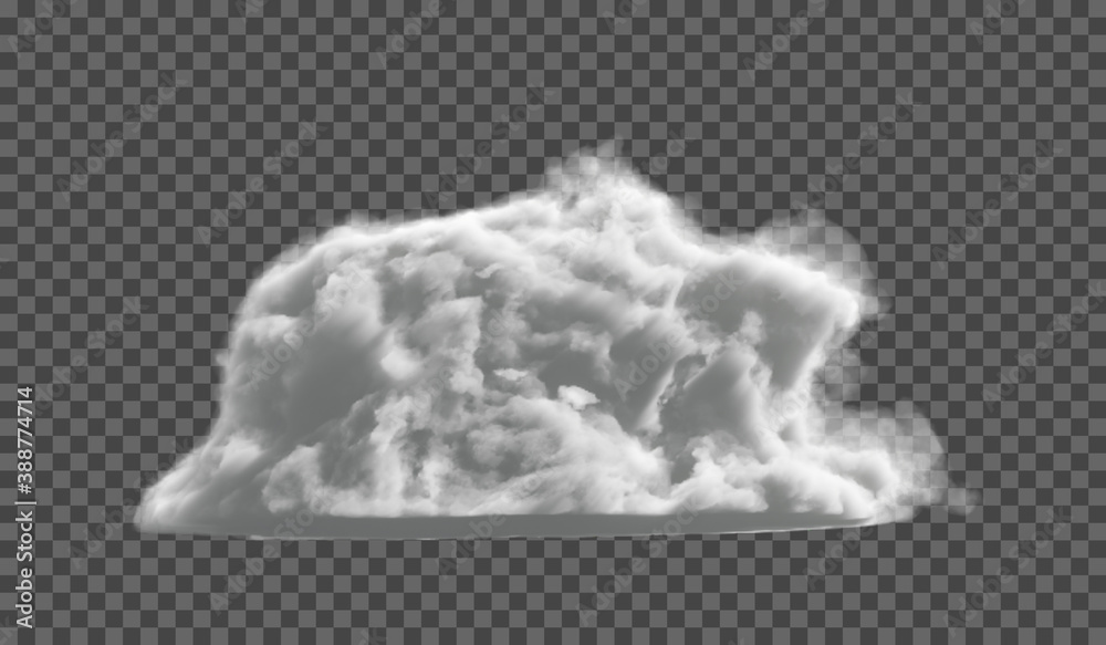 Vector. Single cloud on a transparent background. An atmospheric ...