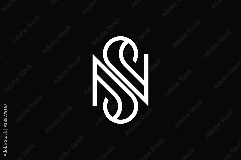 SN logo letter design on luxury background. NS logo monogram initials ...