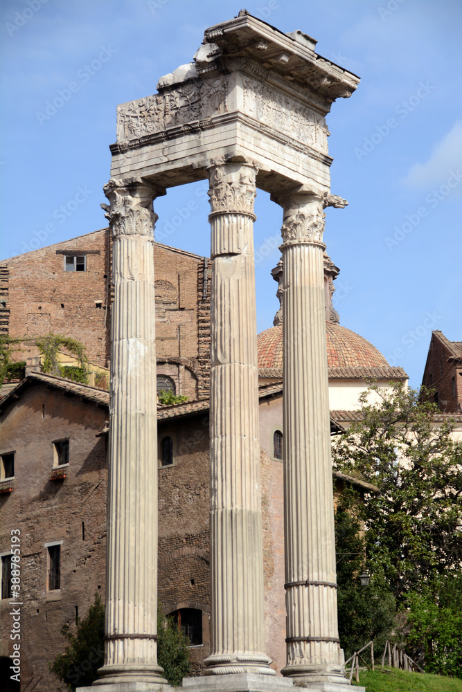 The Temples of Apollo Sosiano and Bellona near the Teatro Marcello in ...