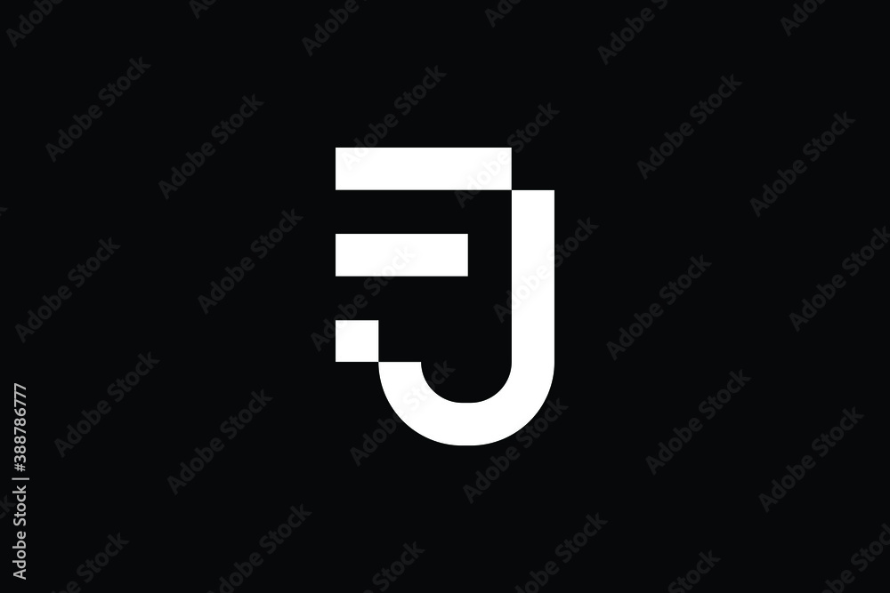 FJ logo letter design on luxury background. JF logo monogram initials ...