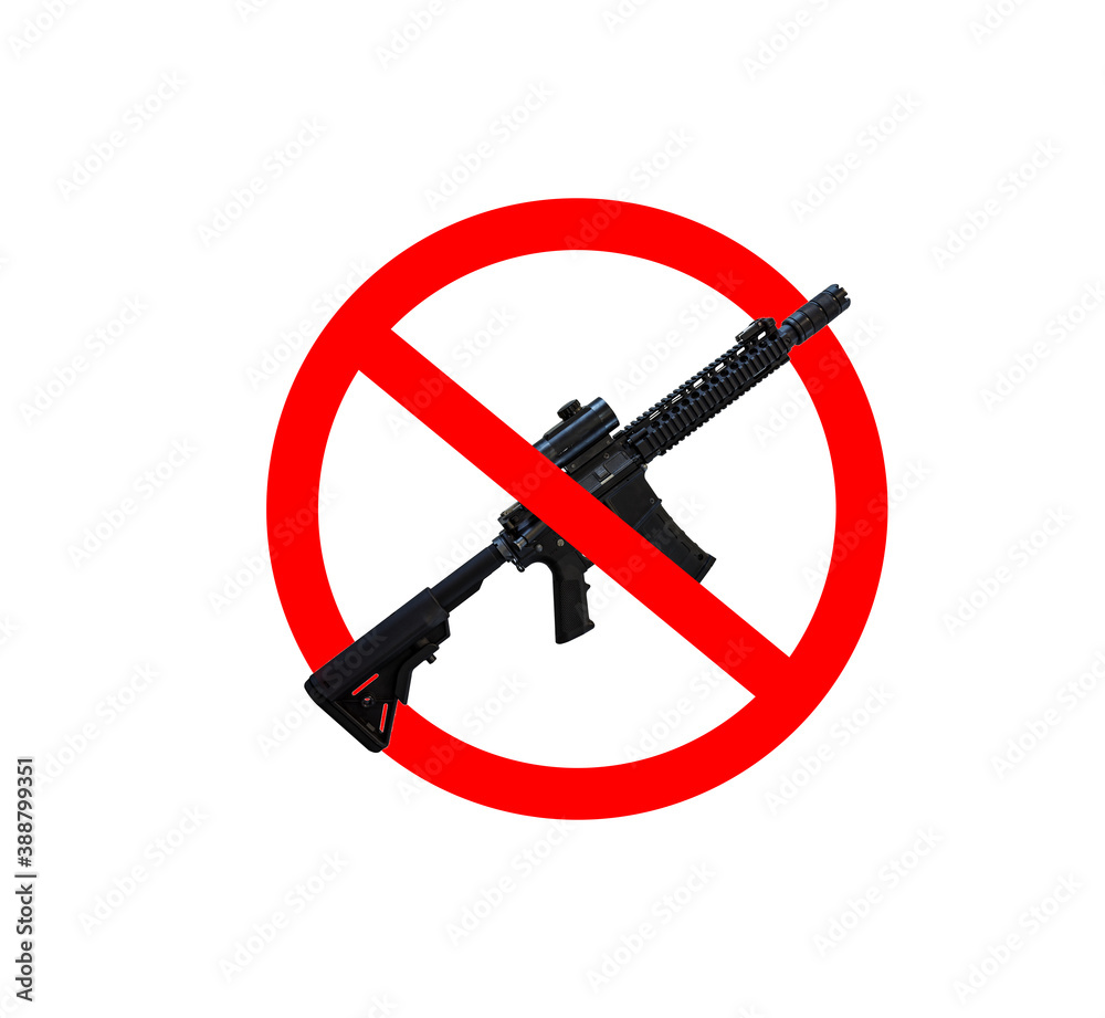 M4 Carbine with ACOG optic and a foregrip isolated on a white ...