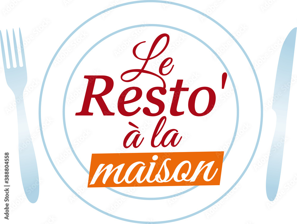 PICTO RESTO A LA MAISON V1 Stock Vector | Adobe Stock