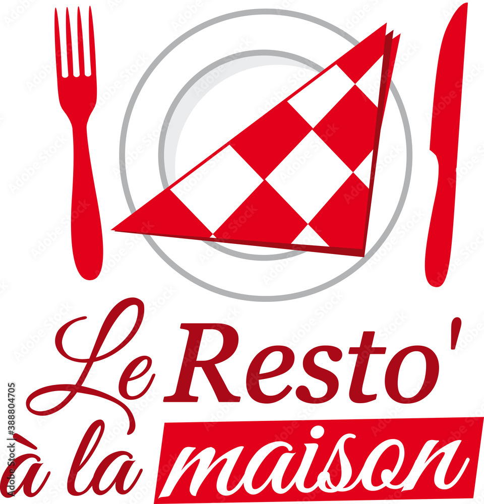 PICTO RESTO A LA MAISON V2 Stock Vector | Adobe Stock