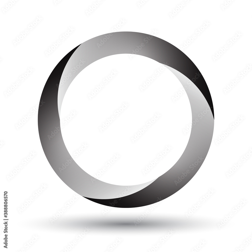Circle with three segments and gradients. Logo or icon for any project ...