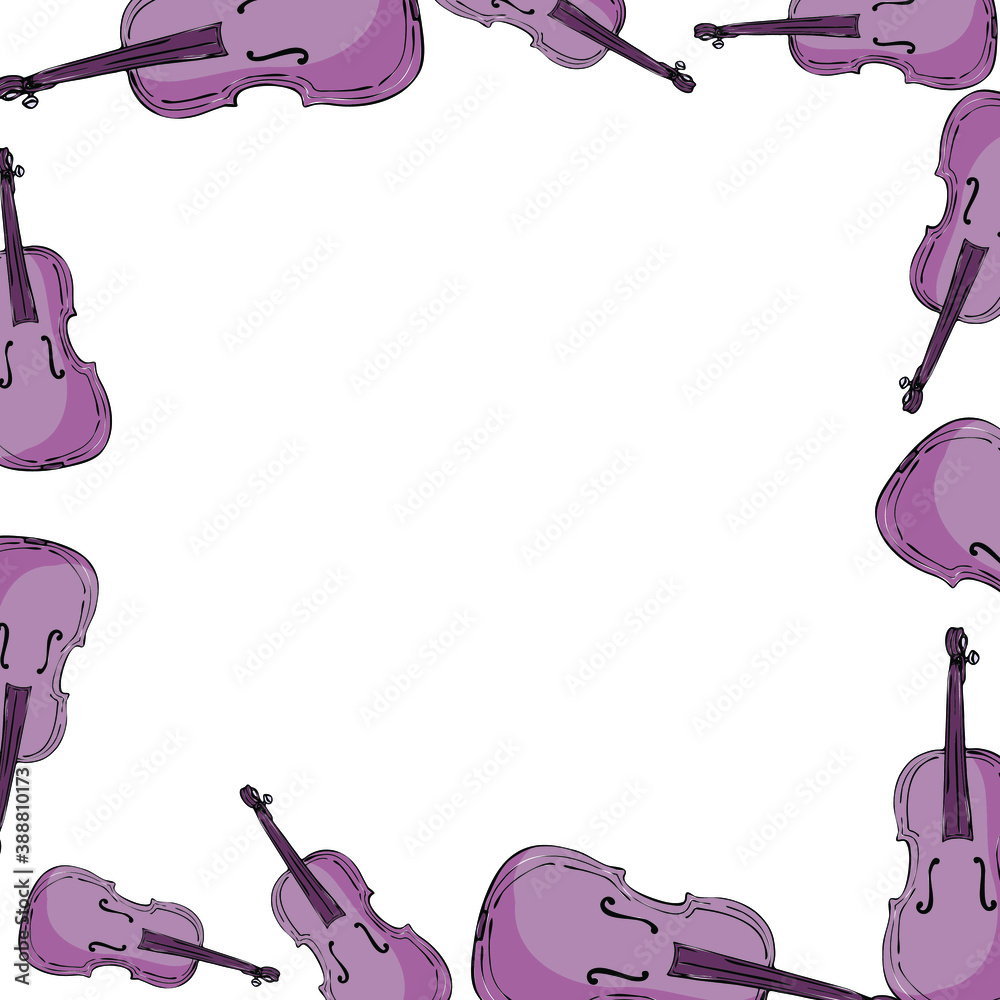 VECTOR ILLUSTRATION MUSICAL INSTRUMENT,BORDER,FRAME FROM OLD VIOLIN FOR ...