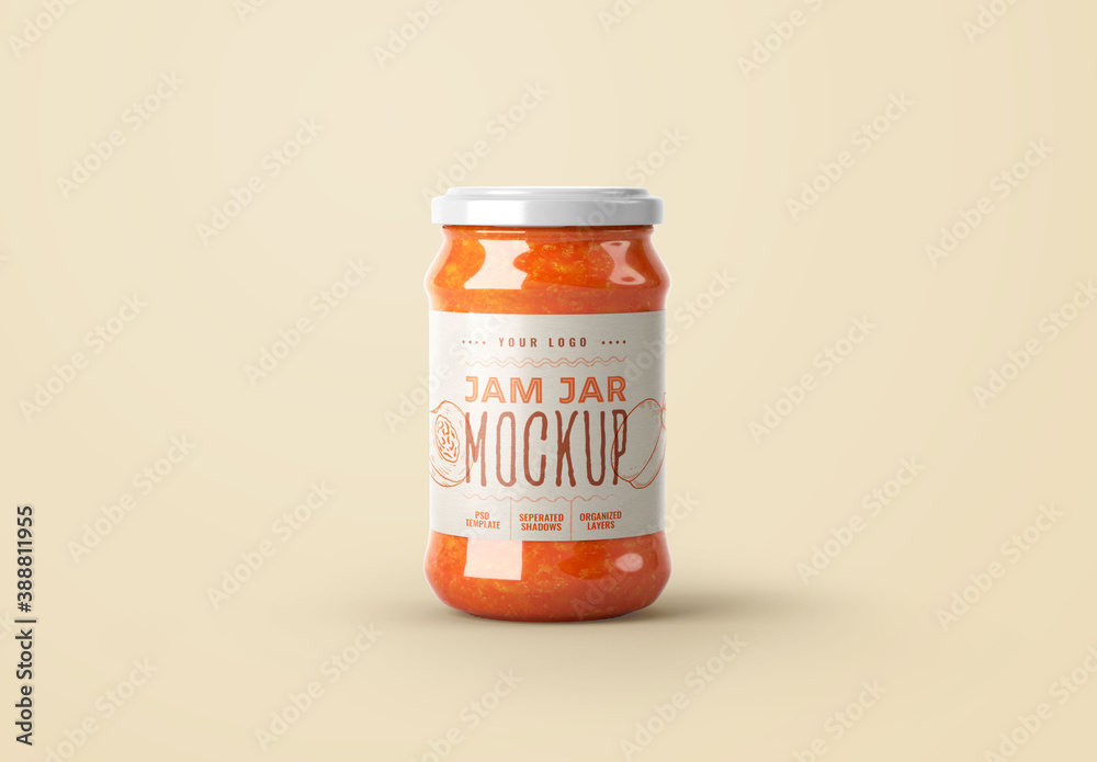 Jam Jar Mockup Stock Template | Adobe Stock