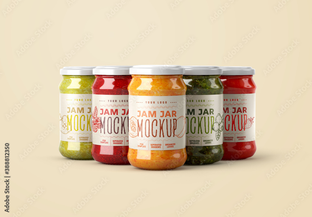Jam Jar Mockups Stock Template | Adobe Stock