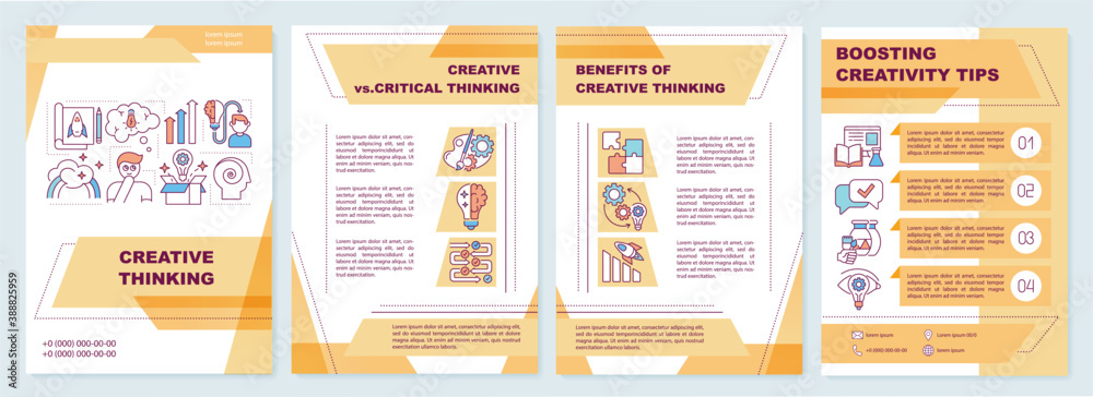 Creative thinking brochure template. Boosting creativity tips. Flyer ...