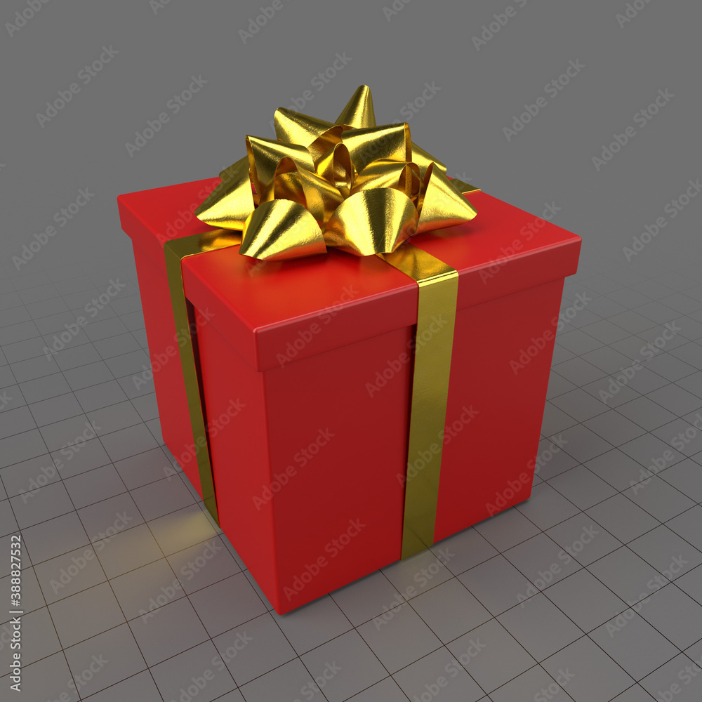 Gift box with bow Stock 3D asset | Adobe Stock
