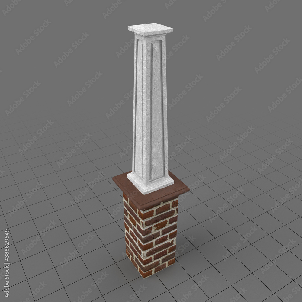 Tapered square column Stock 3D asset | Adobe Stock