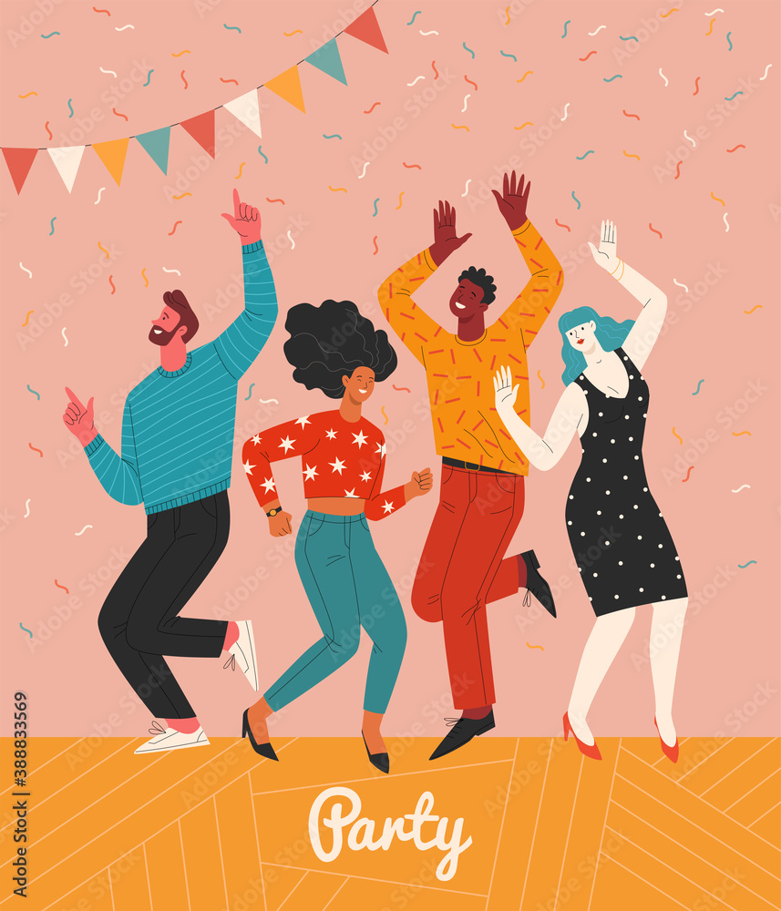 People Partying Cartoon