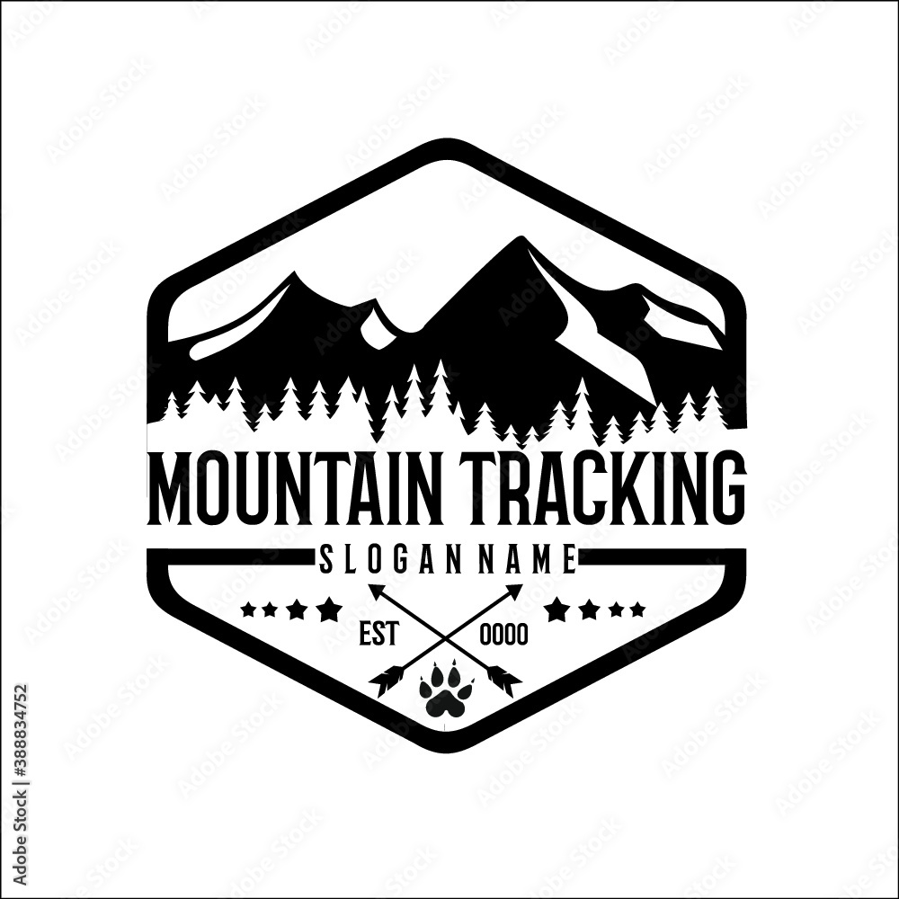 MOUNTAIN TRACKING logo exclusive design inspiration Stock Vector ...