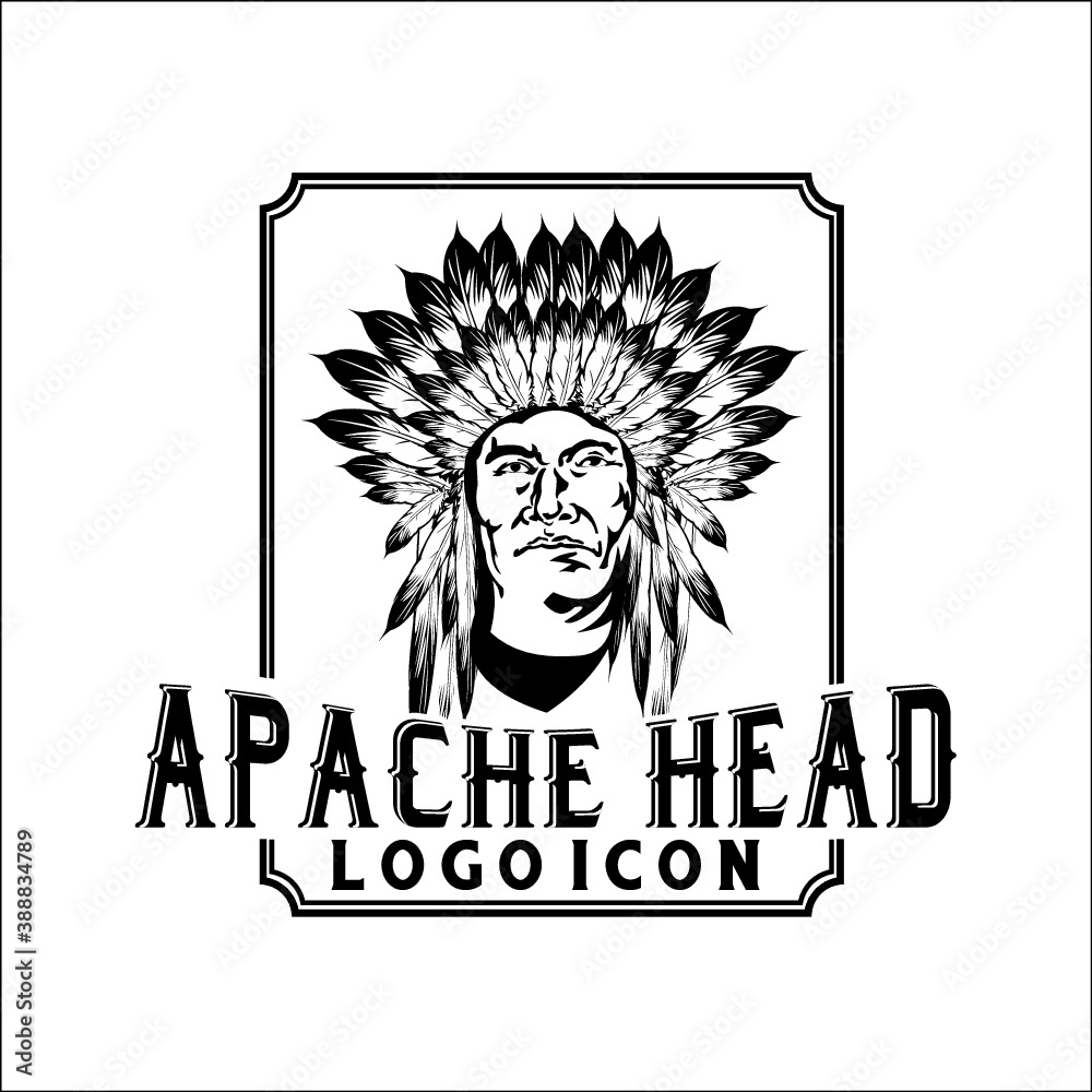 APACHE HEAD logo exclusive design inspiration Stock Vector | Adobe Stock