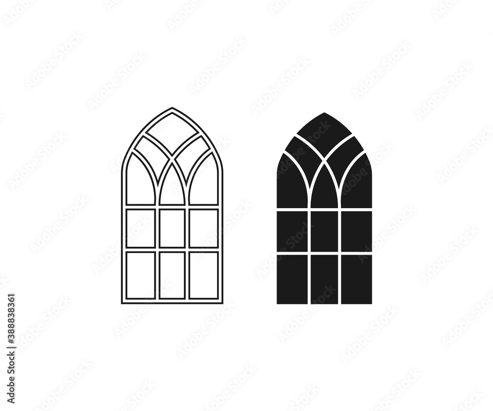 Church Window, Gothic windows, Church Window Symbol Icon Design. Gothic ...