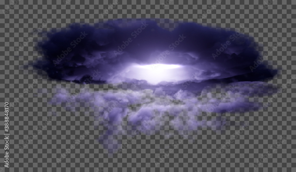 eps10. Dark, dense thunderclouds with flashes from lightning on a ...